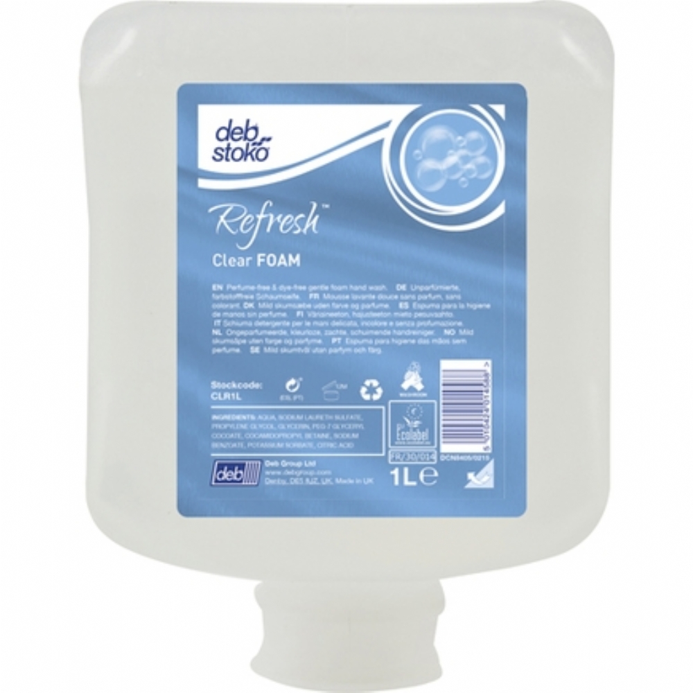 Deb Stoko Refresh Clear Foam Wash 1L | Aston Pharma